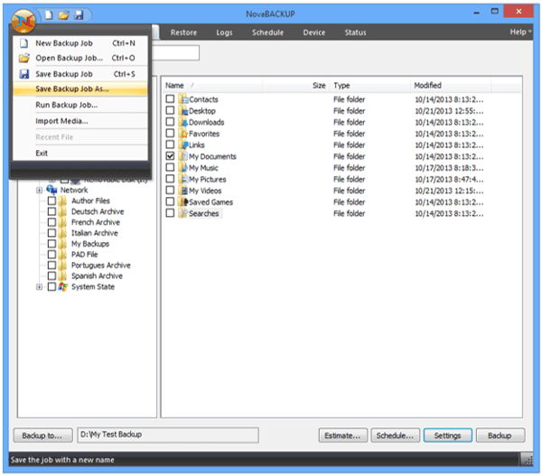 How to set up an automatic backup using NovaBACKUP