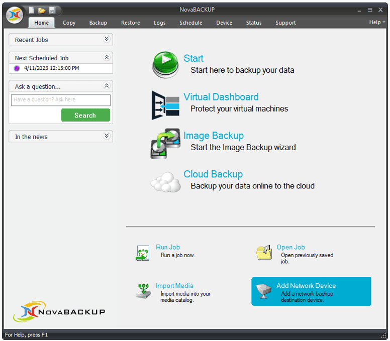 NovaBACKUP Quick Start Guide