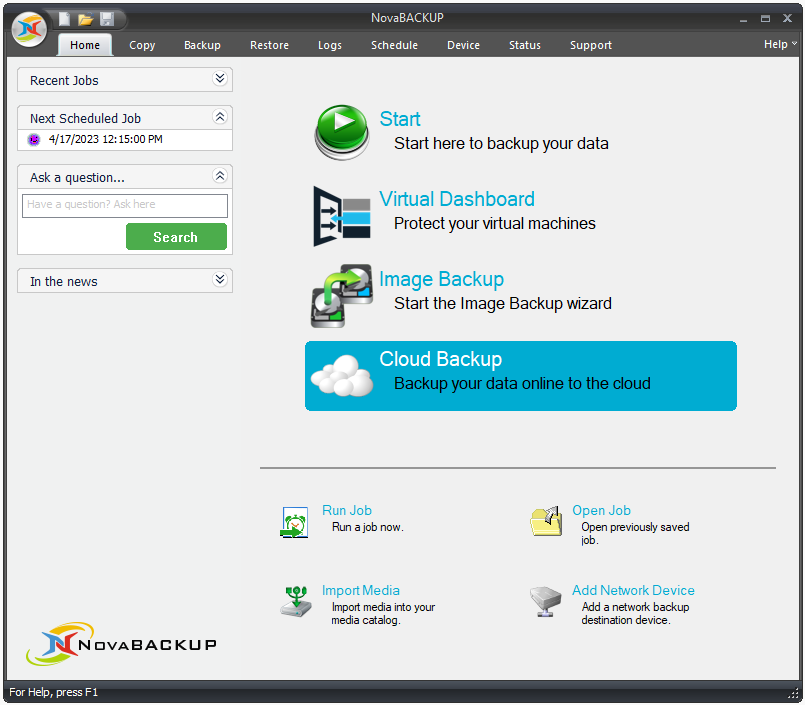 NovaBACKUP Quick Start Guide