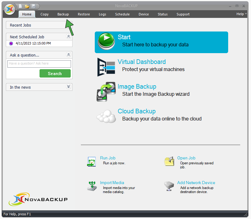 NovaBACKUP Quick Start Guide